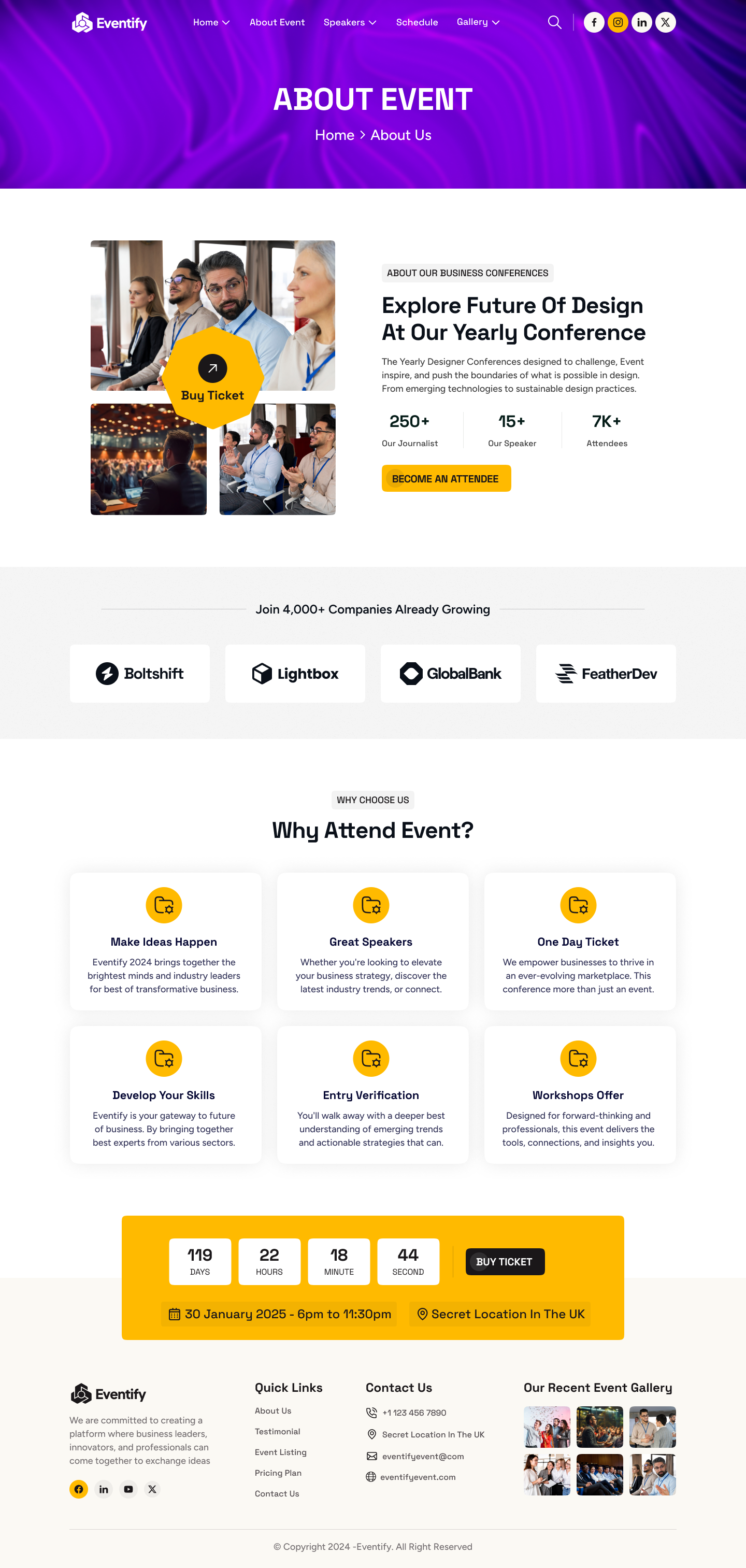Eventify - Multi-purpose Events & Conference Figma Template by alithemes